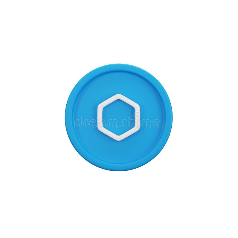 Blue Hexa Coin Symbol or Icon in 3D Stock Illustration - Illustration ...
