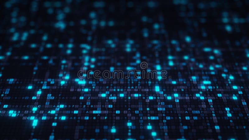Blue Hexadecimal Digit Code Information Technology Concept Stock ...