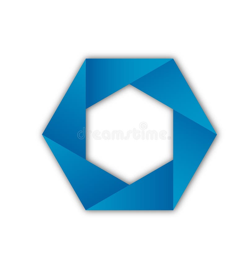 Blue Hexagon Abstract Shape Icon Stock Vector - Illustration of object ...