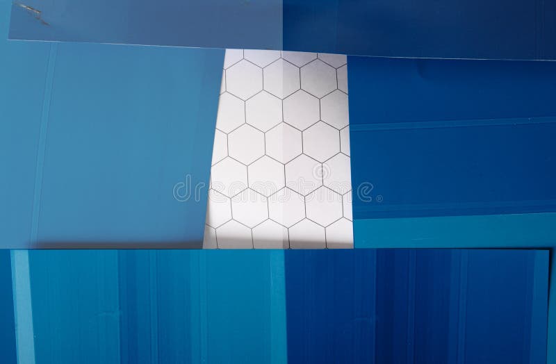 Blue hexagon collage stock photo. Image of frame, texture - 5083634