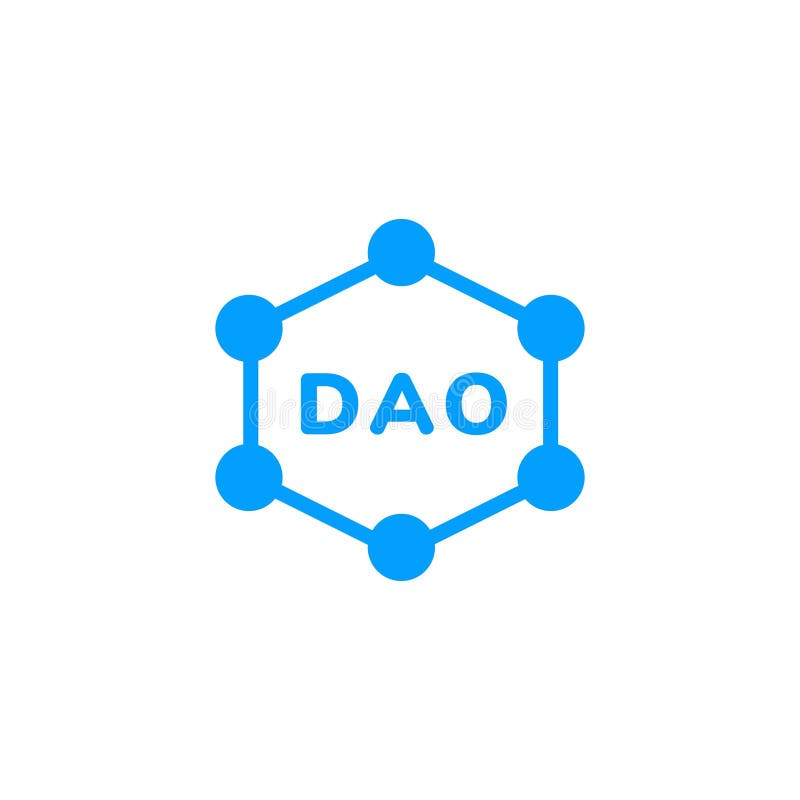 Blue Hexagon with Dao Text Symbolizing Decentralized Autonomous ...