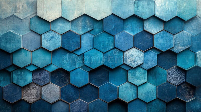 Blue Hexagon Geometric Texture Background Stock Illustration ...