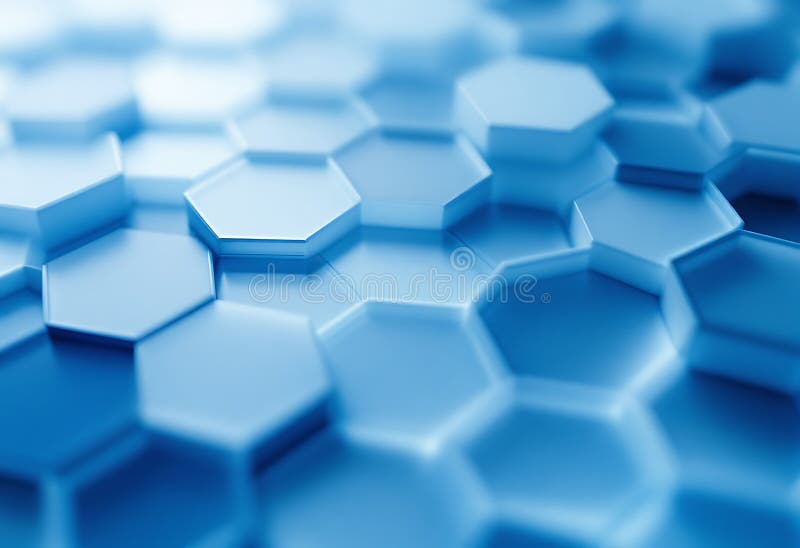 Blue Hexagon Grid Abstract Background Stock Illustration - Illustration ...