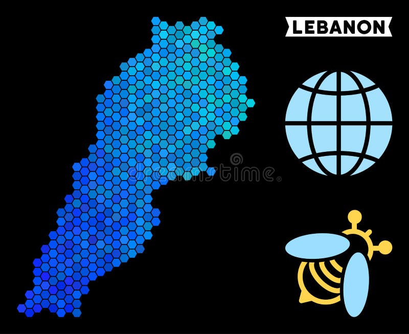 Blue Map of Lebanon Administrative Divisions with Travel Infographic ...