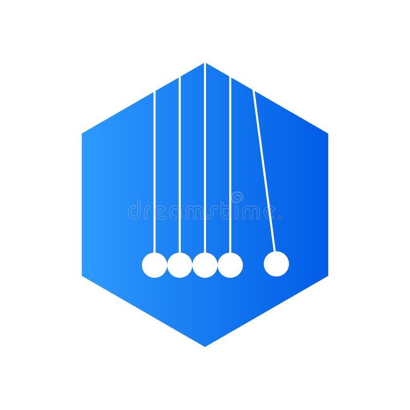 Blue hexagon pendulum logo stock vector. Illustration of impact - 167733351