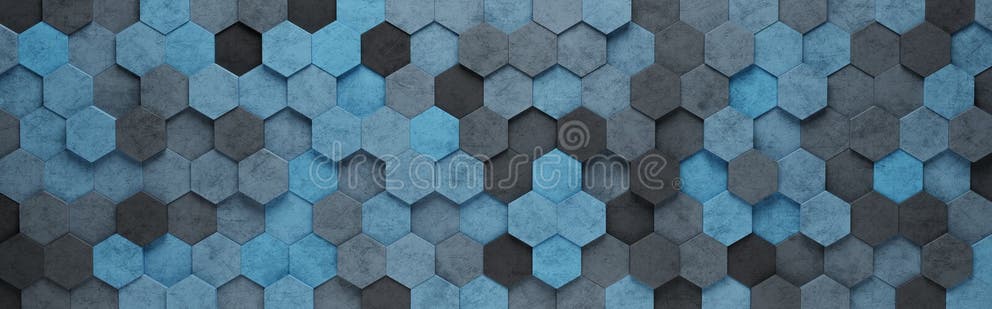 Blue Hexagon Tiles 3D Pattern Background Stock Illustration ...