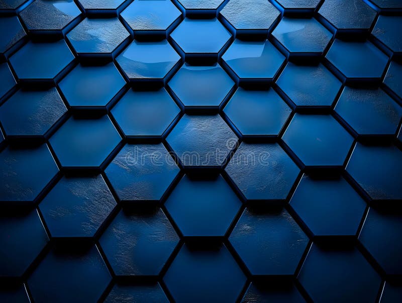 A Blue Hexagonal Background with a Dark Blue Color Stock Image - Image ...