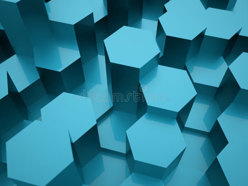 Blue Hexagonal Background Texture Stock Illustration - Illustration of ...