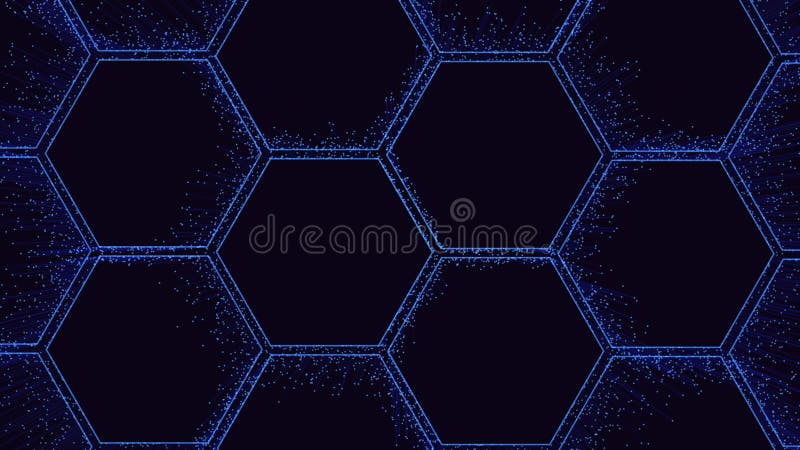 Blue Hexagonal Grid Pattern with Repeating Shapes Stock Footage - Video ...