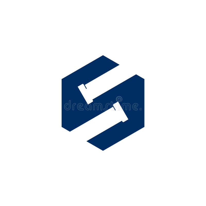 Blue hexagonal logo stock vector. Illustration of unique - 359282182