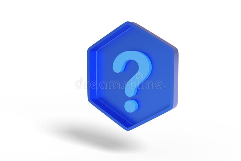 Blue Hexagonal Sign with a Question Mark. 3d Illustration Stock ...