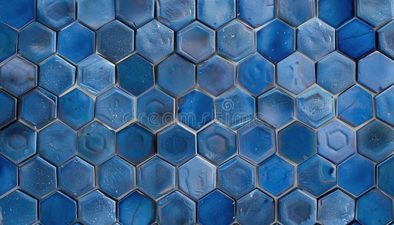 Blue Hexagonal Tiles Arranged in a Geometric Pattern for a Modern ...