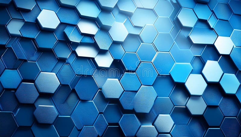 Blue hexagonal wallpaper stock illustration. Illustration of artistic ...