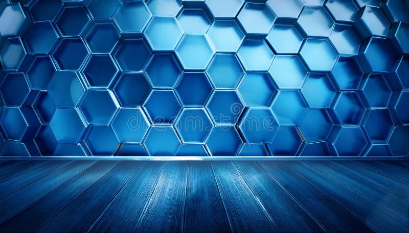 Blue hexagonal wallpaper stock illustration. Illustration of commercial ...