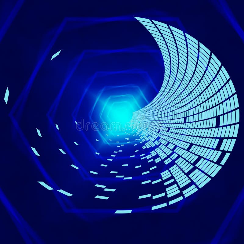 Blue Hexagons Background Means Matter Waves and Void Stock Illustration ...