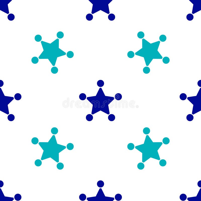 Blue Hexagram Sheriff Icon Isolated on Blue Background. Police Badge ...