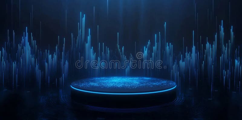 Blue Hi-tech Illustration for Digital Advertising Showcase Layout Stage ...