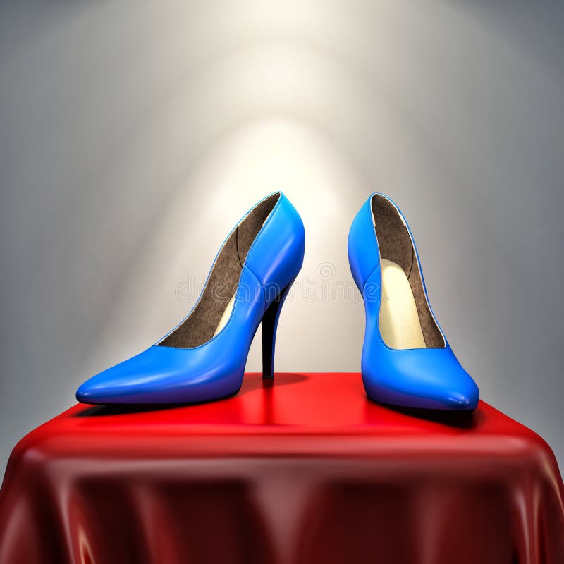 Blue high heels shoe stock illustration. Illustration of blue - 53530709