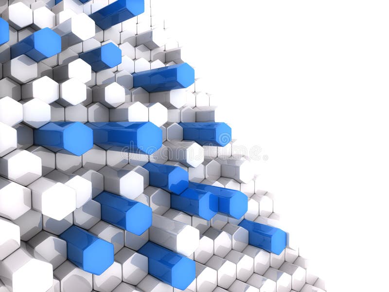 Blue high hexagons stock illustration. Illustration of company - 16559083