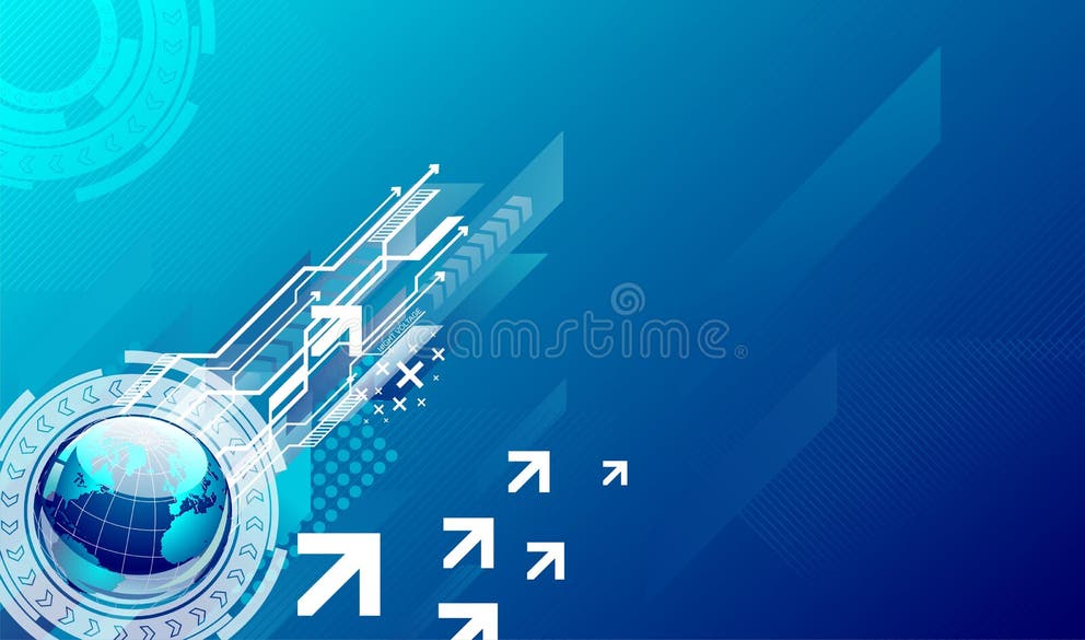 Blue high-tech background stock illustration. Illustration of arrows ...