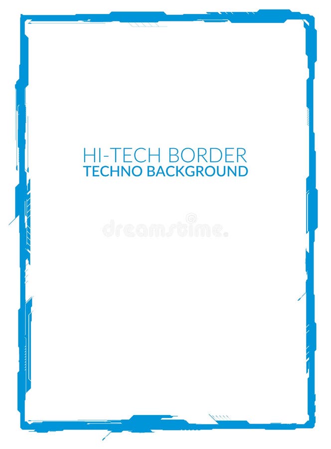 Blue High-tech Border Element for A4 Formats Stock Vector ...