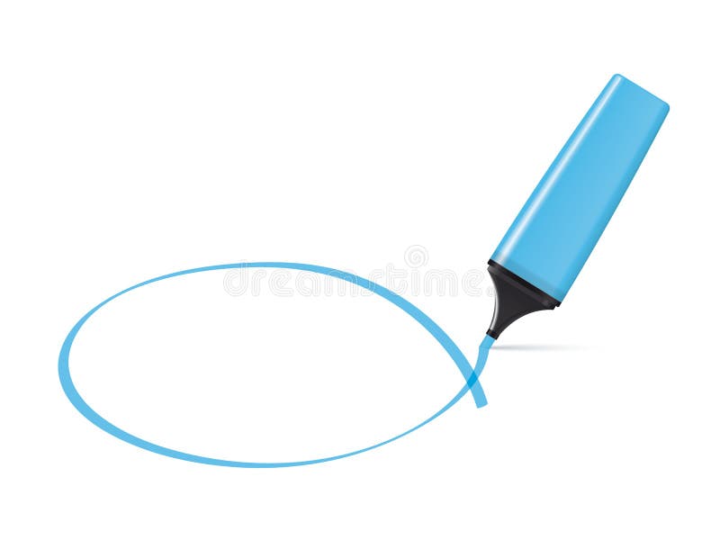 Blue Highlighter Drawing Squiggle Stock Vector - Illustration of felt ...
