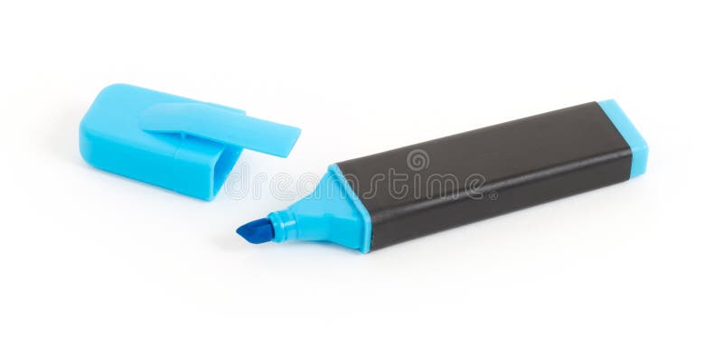 Blue Highlighter Pen stock photo. Image of clipped, highlighter - 3446438
