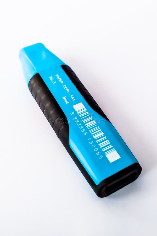 Blue Highlighter, Office Tool for Make Highlight Document Stock Photo ...