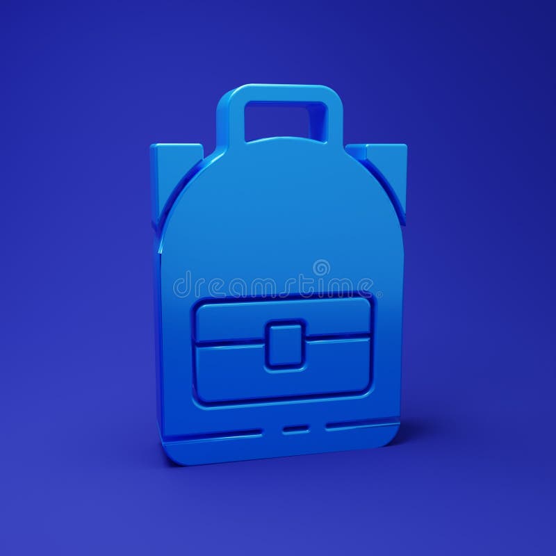 Blue Hiking Backpack Icon Isolated on Blue Background. Camping and ...
