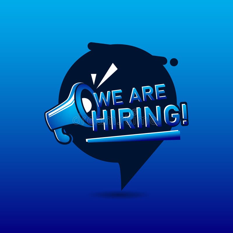 We are Hiring Design with Red and Black Text Effect on White Background ...