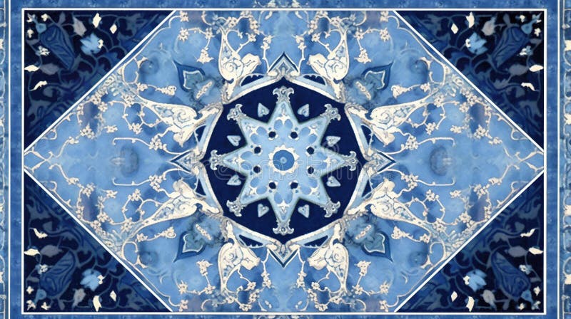 A Blue Historical Islamic Pattern AI, Generated Image Stock ...