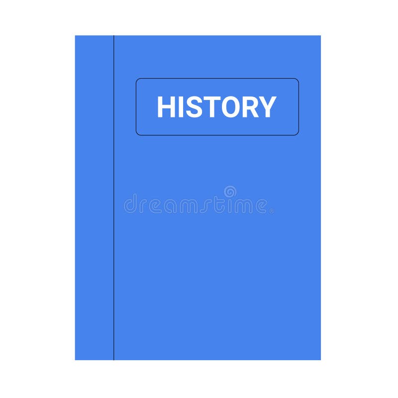 Blue History Book in Flat Vector Illustration Symbolizing Academic ...