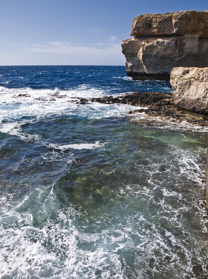 The Blue Hole stock image. Image of scene, cliff, gozo - 10480715