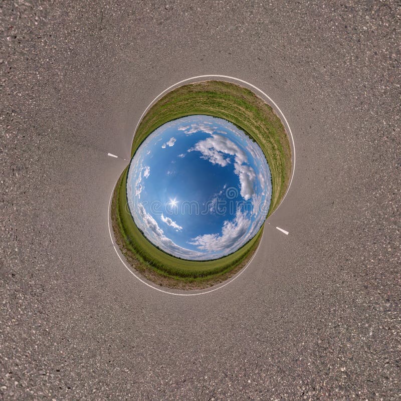 Blue Hole Sphere or Globe Little Planet Inside Sand or Dry Ground Frame ...