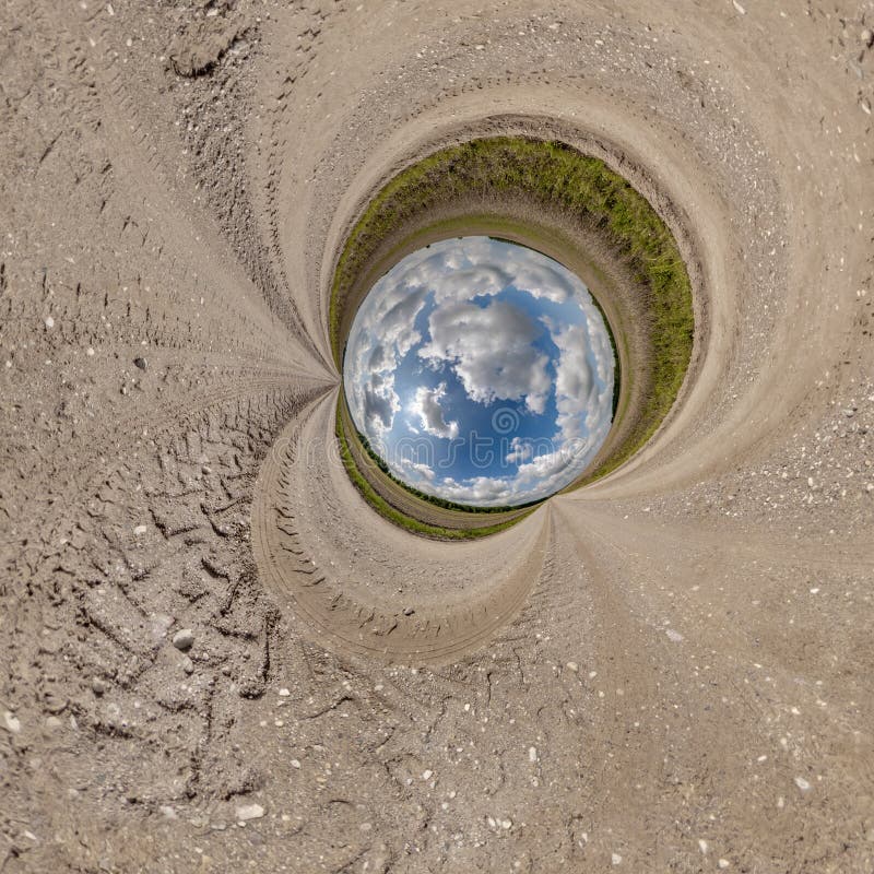 Blue Hole Sphere Little Planet Inside Gravel Sand Round Frame ...