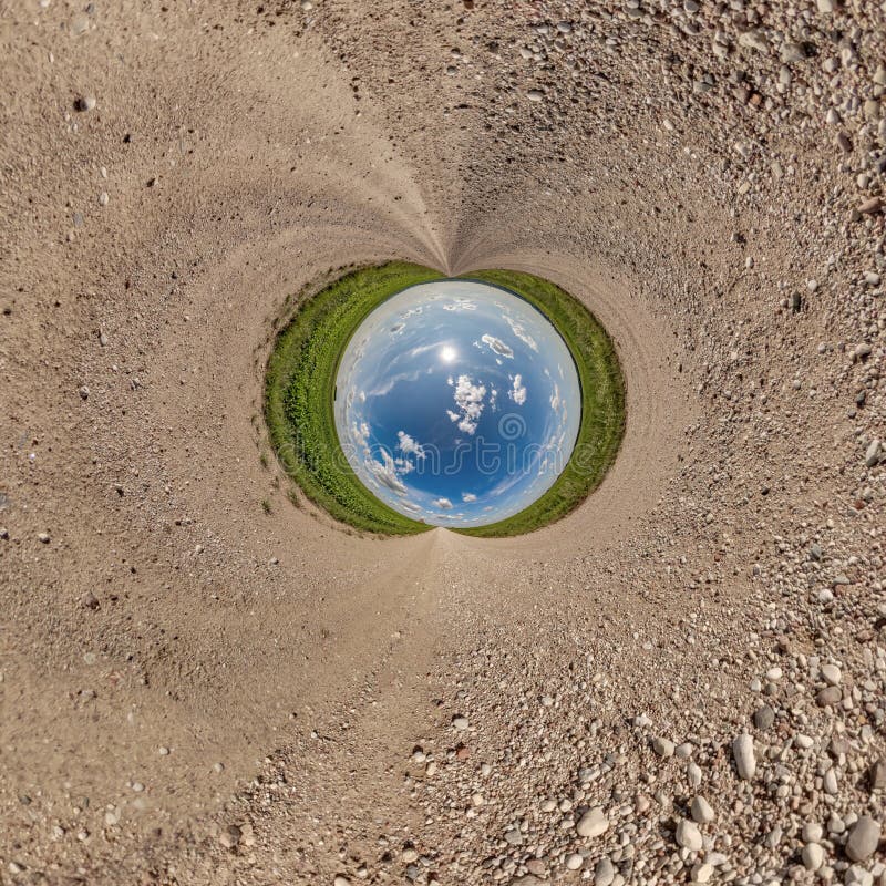 Blue Hole Sphere Little Planet Inside Gravel Sand Round Frame ...