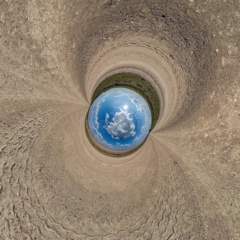 Blue Hole Sphere Little Planet Inside Gravel Sand Round Frame ...