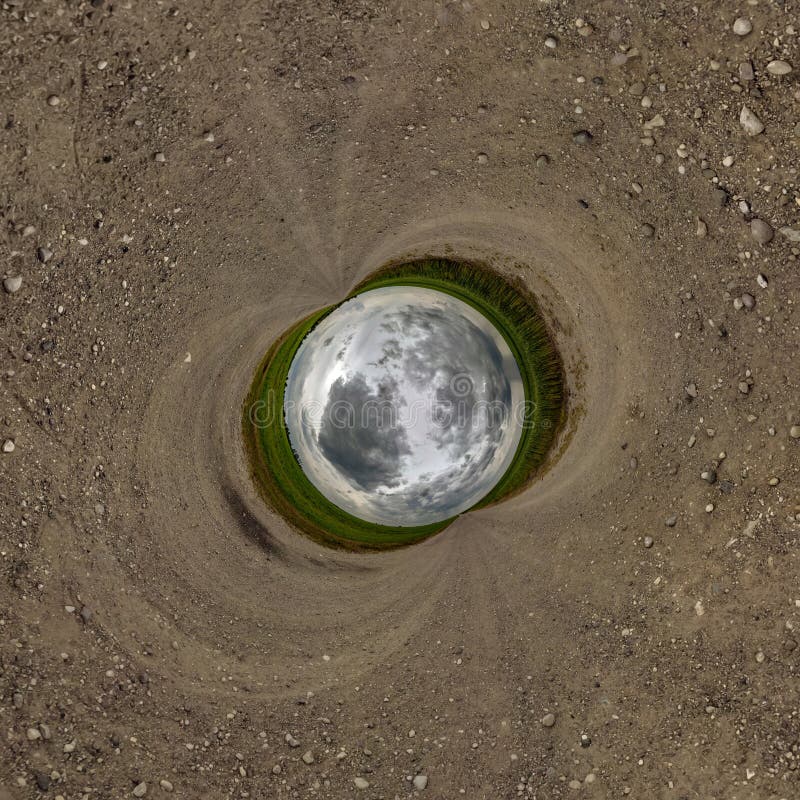 Blue Hole Sphere Little Planet Inside Sand Round Frame Background Stock ...