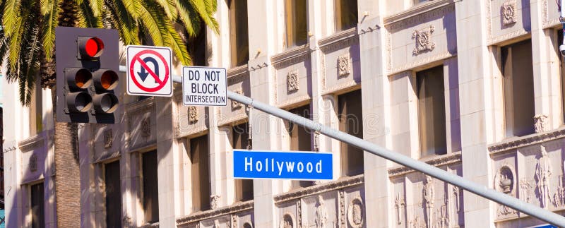 Hollywood Blvd Street Sign stock image. Image of tourism - 10361565