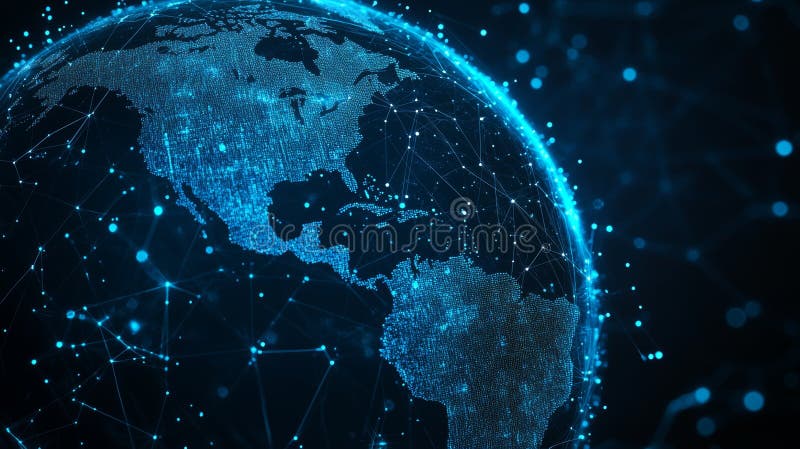Blue Hologram Globe Global Communication, Vr, Geospatial Data ...