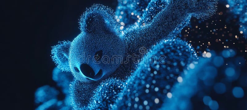 Blue Holographic Koala in Digital Space a Symbol of Modern Technology ...