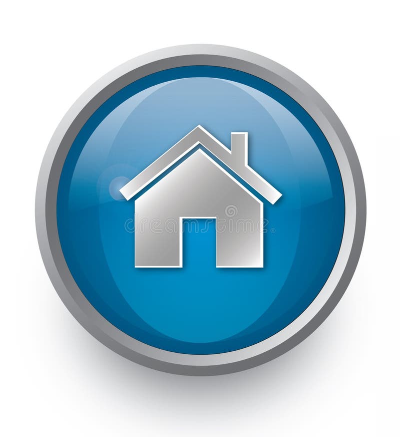 Blue home icon stock illustration. Illustration of icon - 14778821