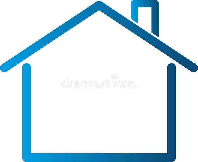 Blue Home Icon - Vector Illustration Stock Vector - Illustration of ...