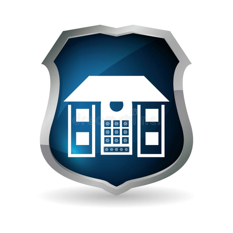 Blue Home Security Control Code Button Stock Illustration ...