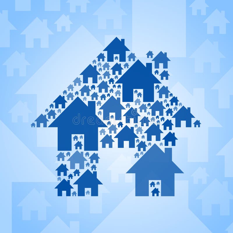 Blue Home Symbol on Dark Blue Background Stock Vector - Illustration of ...