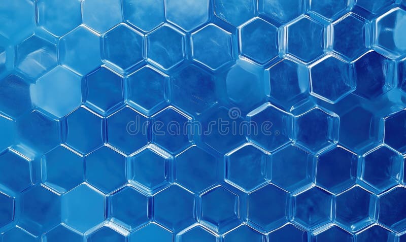 Blue Honeycomb Pattern with Glossy Finish, Abstract Geometric Design ...