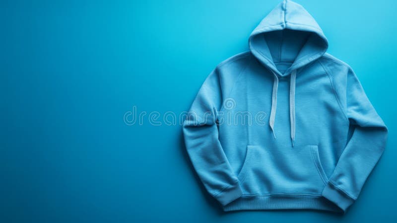 Blue Hoodie on a Blue Background Stock Illustration - Illustration of ...