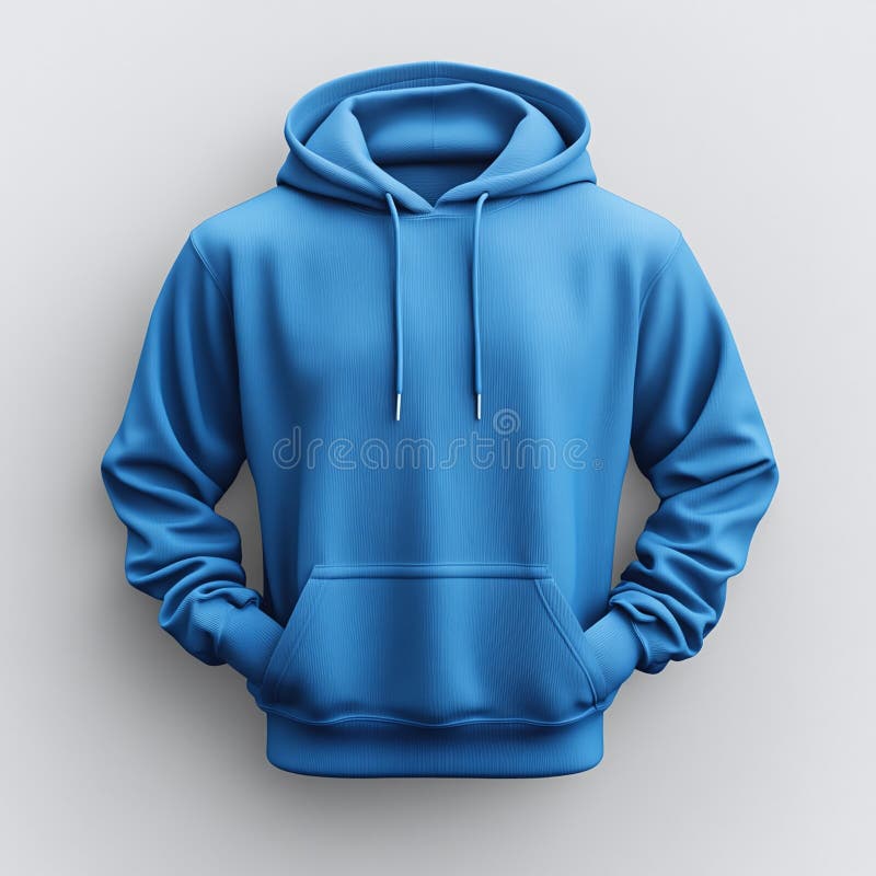 Blue Hoodie Model Template. Clothes Mock Up Stock Photo - Illustration ...