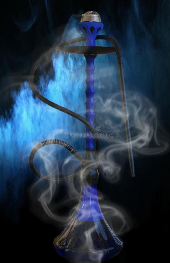 Blue Hookah Fully Loaded in the Smoke Stock Photo - Image of background ...