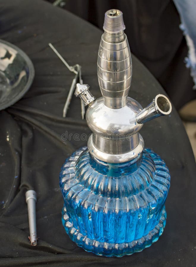 Blue Hookah with Shining Top Stock Image - Image of smoke, egyptian ...